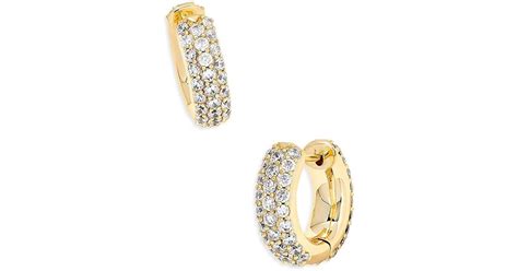 Kendra Scott Mikki Pave Huggie Hoop Earrings In Metallic Lyst