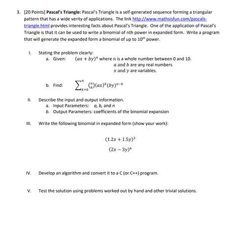 Points Pascal S Triangle Pascal S Triangle Is A Chegg