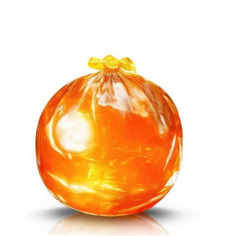 Premium Photo A Plastic Pumpkin With A Yellow Bow On It