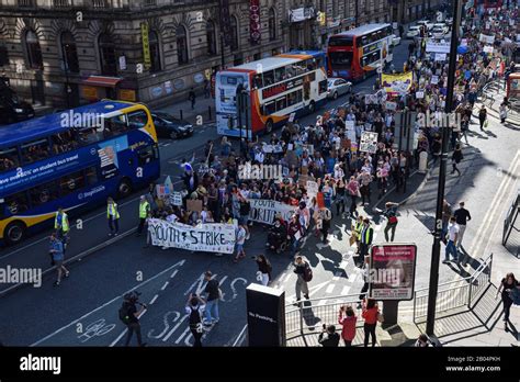 Extinction Rebellion And Youthstrike4climate Protest In Manchester City