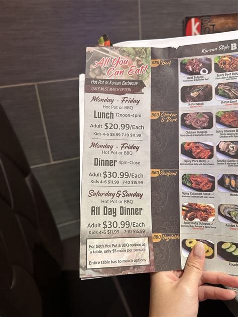 Kpot Korean Bbq Hot Pot Menu Updated For 2025