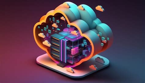 Abstract Cloud Technology System Sci Fi Design Concept Background Data Storage Cloud Storage An