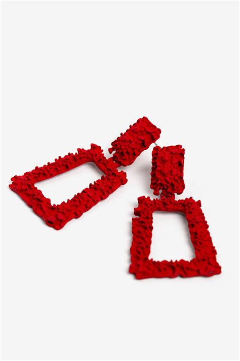 Textured Rectangular Earrings 71011613531 Vilanova