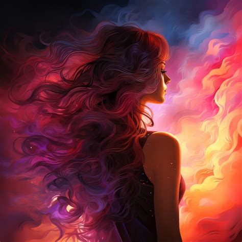 Premium Photo Water Color Of A Models Ombre Hair With Fiery Red And Black
