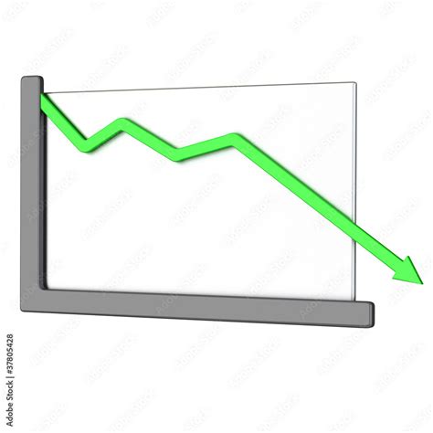 Abstract Business Graph Green Arrow Down 3d Stock Illustration
