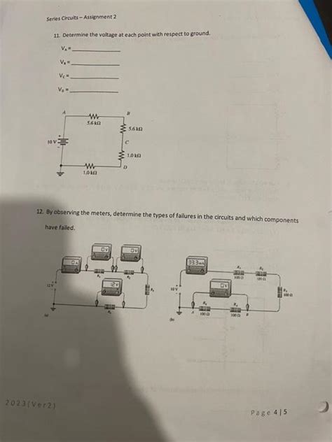 Solved 11 Determine The Voltage At Each Point With Respect Chegg