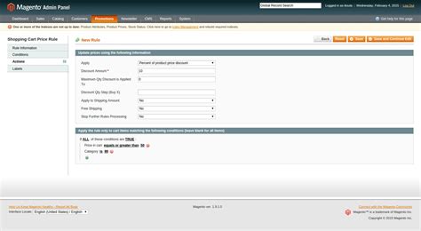 Magento Shopping Cart Price Rules How Can I Set A Rule When Amount
