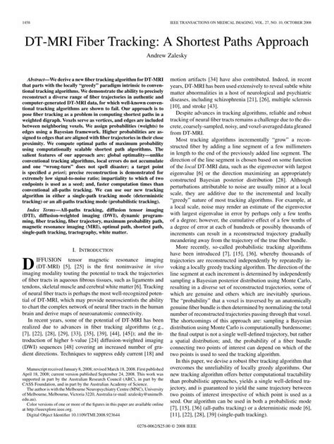Pdf Dt Mri Fiber Tracking A Shortest Paths Approach Dokumentips