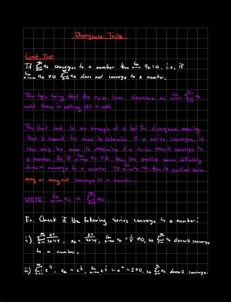 Divergence Test For Series Divergencetests É Converges To A Number