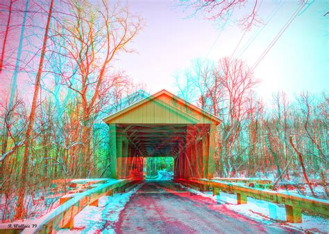 Jericho Covered Bridge 3D Anaglyph Photograph By Brian Wallace Fine