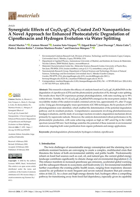 Pdf Synergistic Effects Of Co3o4 Gc3n4 Coated Zno Nanoparticles A Novel Approach For Enhanced