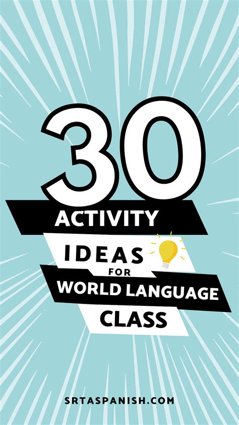 Activity Ideas For World Language Class Srta Spanish Artofit