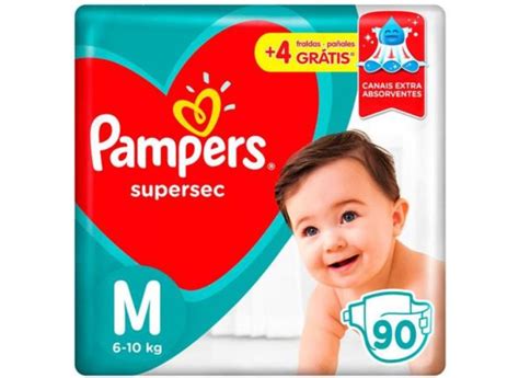 Fralda Pampers Supersec Tamanho M 90 Unidades Peso Indicado 6 10kg