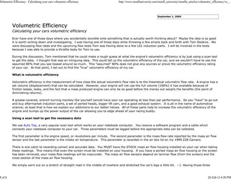 Volumetric Efficiency Calculating Your Cars Volumetric Efficiency Pdf