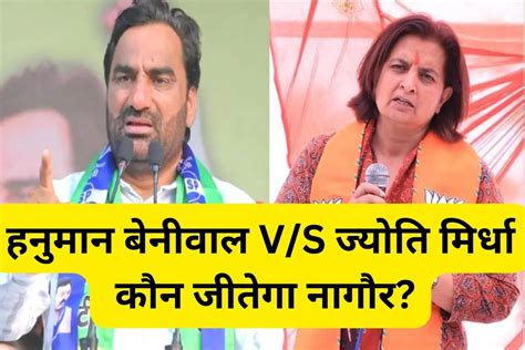Nagaur Lok Sabha Chunav Result 2024 हनुमान बेनीवाल Vs ज्योति मिर्धा