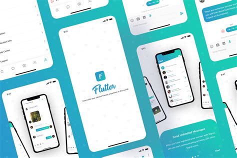 flutter messaging app ui kit behance