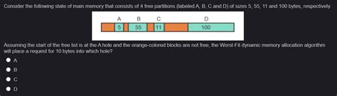 Solved Consider The Following State Of Main Memory That Chegg
