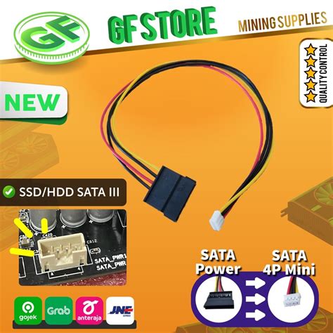 Jual Kabel Power Sata To Sata Mini 4 Pin Ssd Hdd ⚡motherboard Riserless