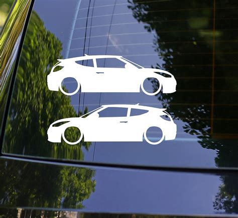 2x Lowered Car Silhouette Decal Stickers For Hyundai Veloster Turbo Etsy