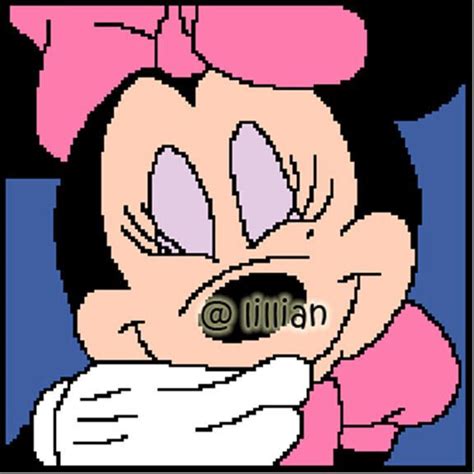 New Minnie Mouse Potrait Counted Cross Stitch Pattern