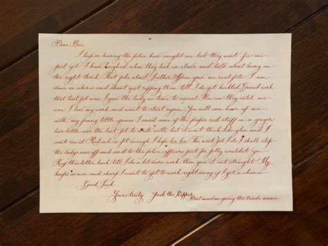 Hand Written Jack The Ripper Letter Etsy