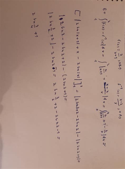 Calculus Area Calculatoon Is My Way Correct Or Should I Have Shown If Fx F ¹x Is
