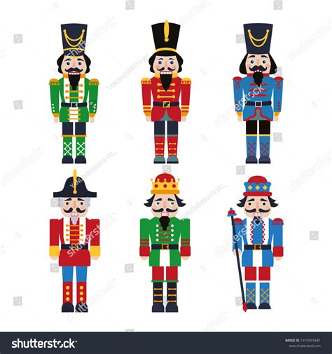 Set Nutcrackers Vector Illustration Stock Vector Royalty Free