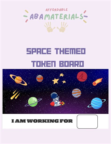 Space Themed Token Board Printable 10 Pc Token Economy Reward System