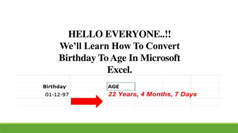 Solution How To Convert Birthday To Age In Ms Excel Studypool