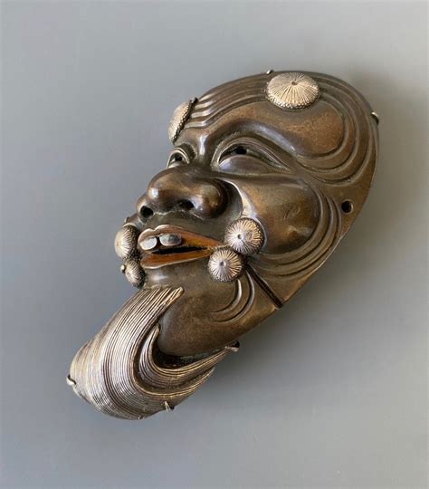 Antique Japanese Okina Noh Mask Pin Zentner Collection