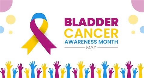 방광암 인식의 달 배경 또는 배너 디자인 템플릿은 5월에 축하합니다 프리미엄 벡터