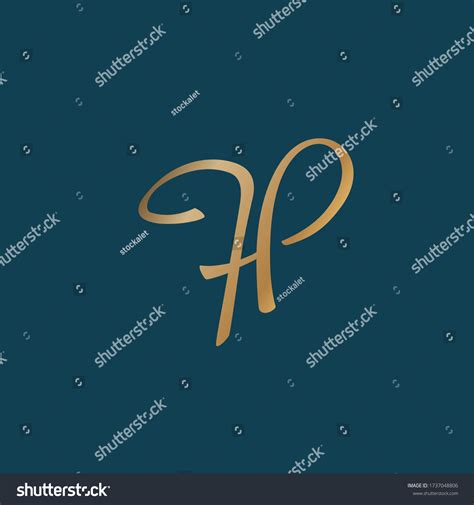 Fp Monogram Logotypographic Icon Calligraphic Script Stock Vector