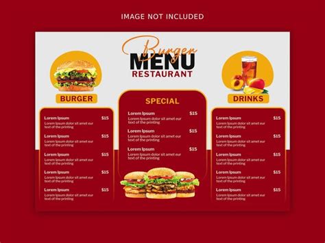 Premium Photo Burger Restaurant Menu Design Template Psd