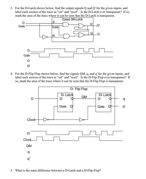 Solved For The D Latch Shown Below Find The Output Chegg