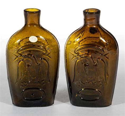 Assorted Pictorial Historical Glass Flasks Lot Of Two Sold At