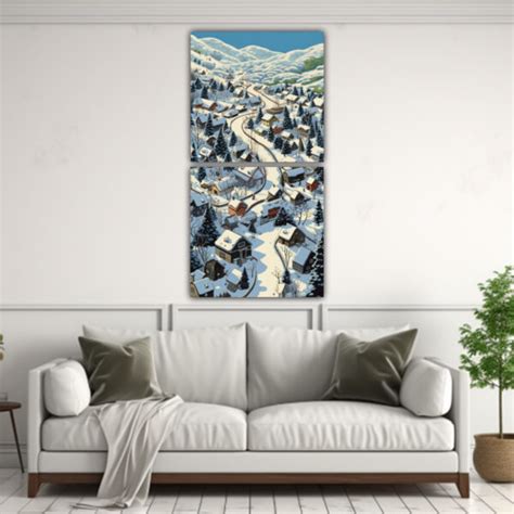 Paisaje Invernal Con Nieve Y Árboles Al Estilo De Hiroshi DecoCuadros