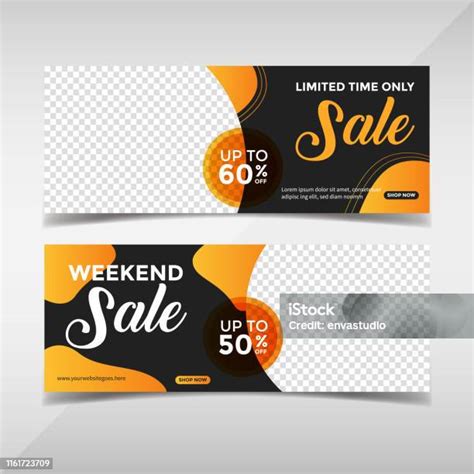 판매 배너 컬렉션입니다 패션 판매를위한 배너 템플릿 기하학적 모양과 이미지에 대한 공간 비즈니스 프로모션 Vol80 가격에 대한 스톡 벡터 아트 및 기타 이미지 Istock