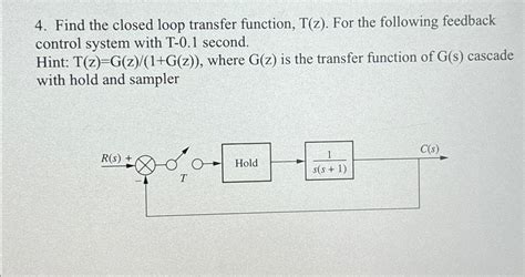Solved Find The Closed Loop Transfer Function Tz ﻿for