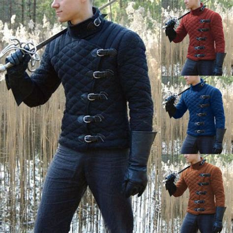 Medieval Viking Gambeson Padded Full Sleeve Short Aketon Armor