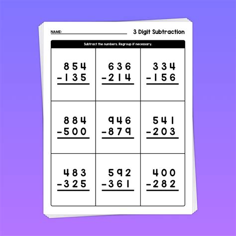 Regrouping Subtraction 3 Digit Numbers Y3 Add Subtract Lesson 4d 3