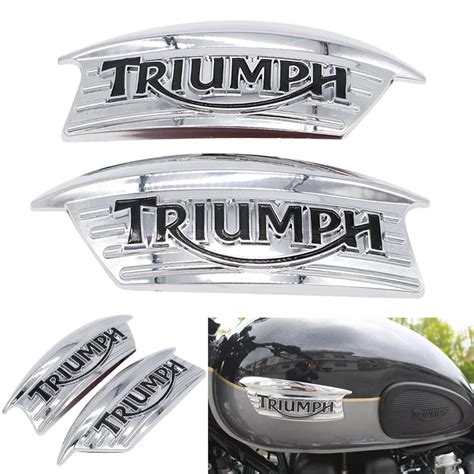 Chrome 3D ABS Fuel Gas Tank Emblem Badge Sticker Decals For Triumph