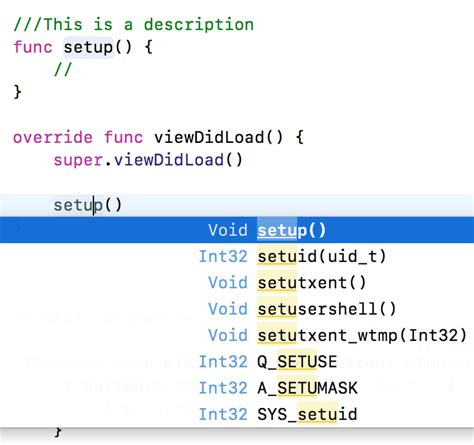 Ios Xcode Code Completion Custom Descriptions Stack Overflow