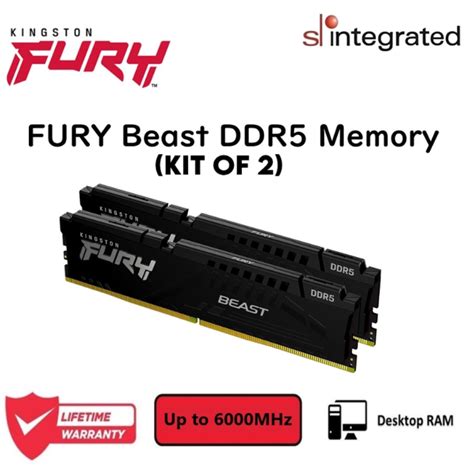 Kingston Fury Beast Ddr5 Kit Of 2 Pc Ram 4800mhz5200mhz5600mhz