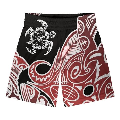 Polynesian Tribal Pohnpei Totem Tattoo Print Graphic Shorts Men Quick