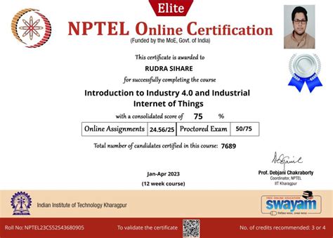 Rudra Sihare On Linkedin Iot Certificate Nptel Swayam