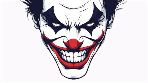 Детальный Joker Face Clipart Векторный силуэт для проектов графического