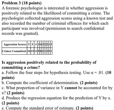Solved Problem 3 18 Points A Forensic Psychologist Is Chegg