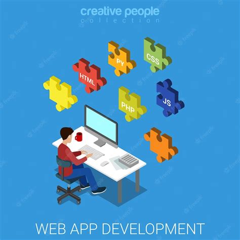 Premium Vector Web Application Software Frontend Backend Database Development Code Programming