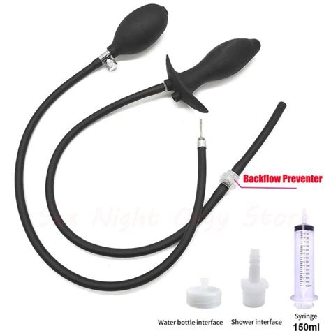 Anus Clean Enema Inflatable Anal Plug Dilator With Backflow Preventer