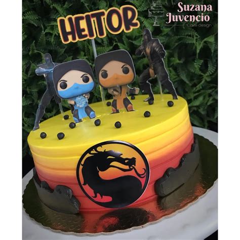 Topo De Bolo Personalizado Tema Mortal Kombat Shopee Brasil